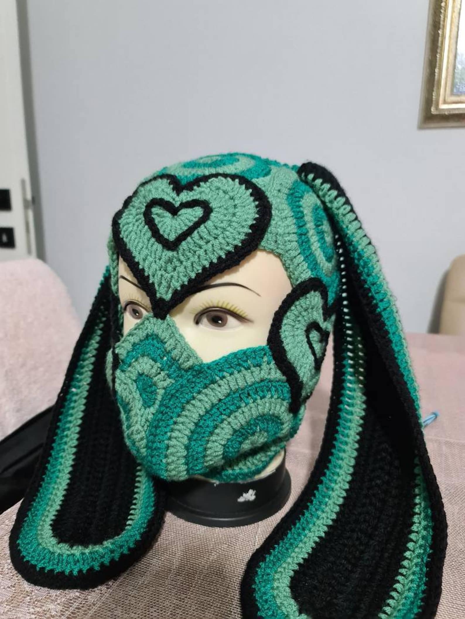 Crazy Hearts Bunny Balaclava Gothic Mask - Etsy