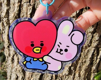 BT21 Acrylic Keychain Cooky Chimmy Tata Mang Rj Shooky - Etsy
