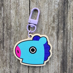BT21 Inspired Synthetic Wooden Keychain BTS Koya RJ Shooky Mang Chimmy ...