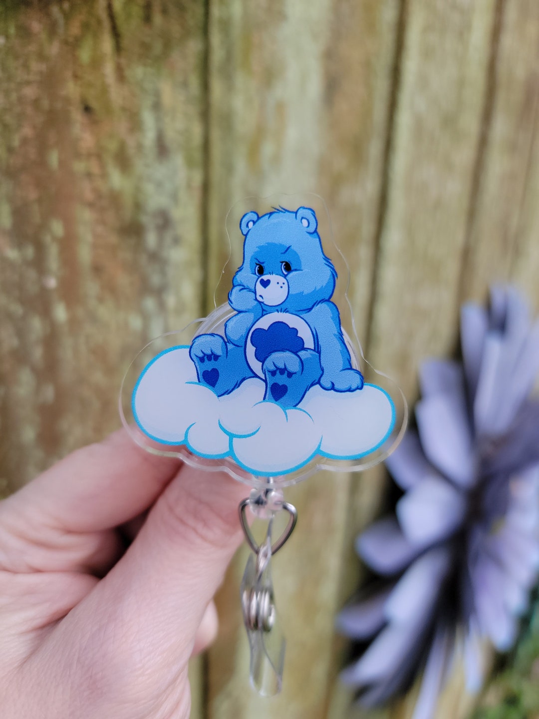 Cute Pouty Bear Acrylic Badge Reel - Etsy