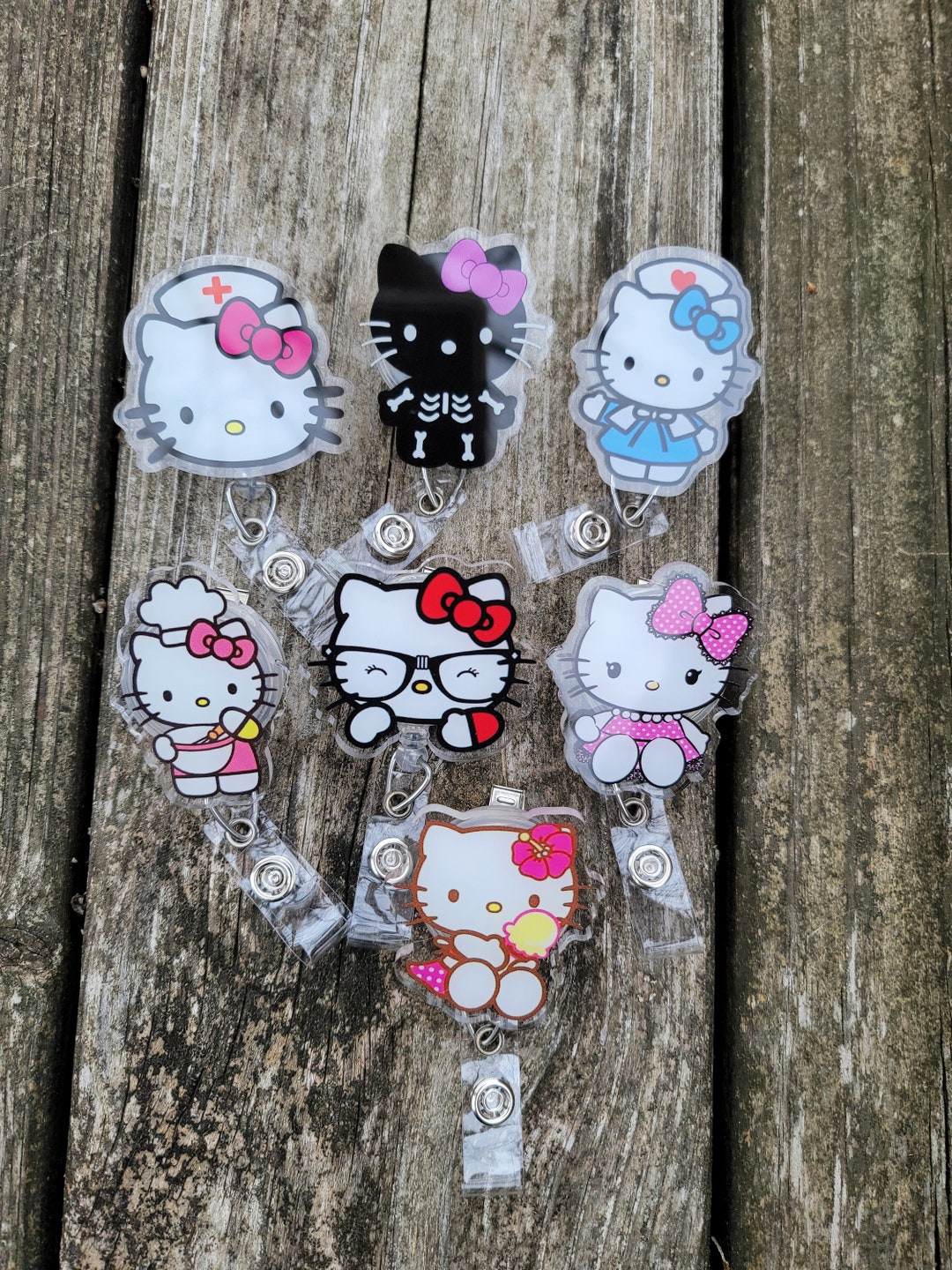 Kitty Inspired Acrylic Badge Reels - Etsy