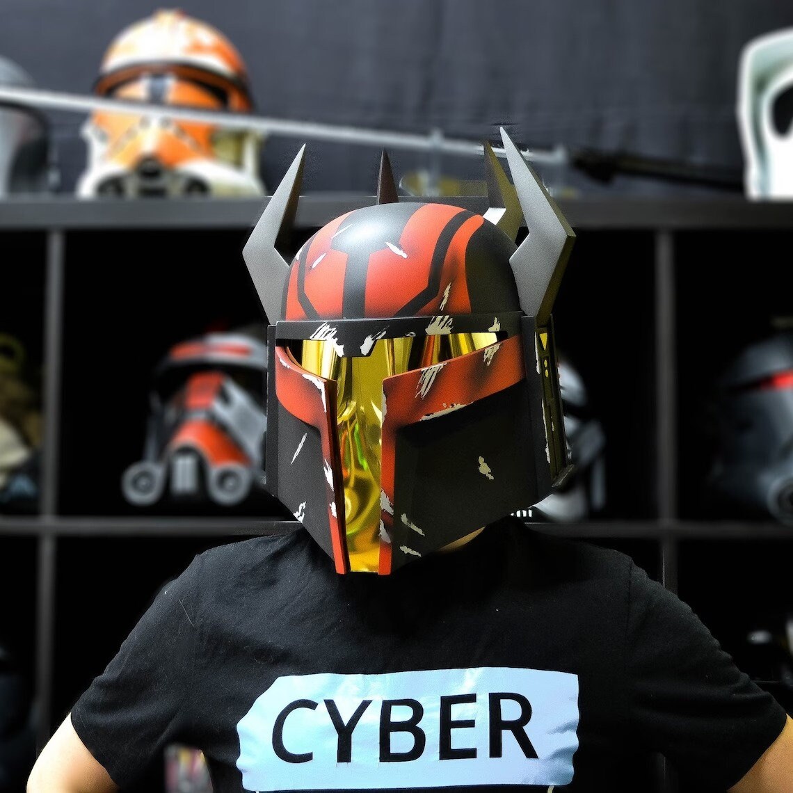 Mandalorian Helmet Gar Saxon Helmet Cosplay Clone Wars Star - Etsy