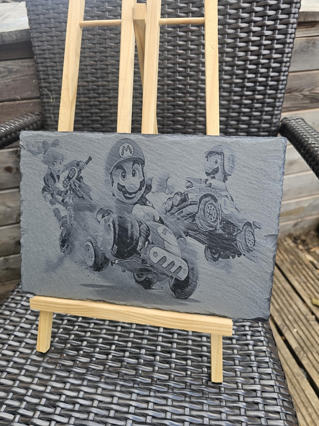 Mario Kart Laser Engraved Slate Sign – 30cm X 20cm Gaming Art on ...