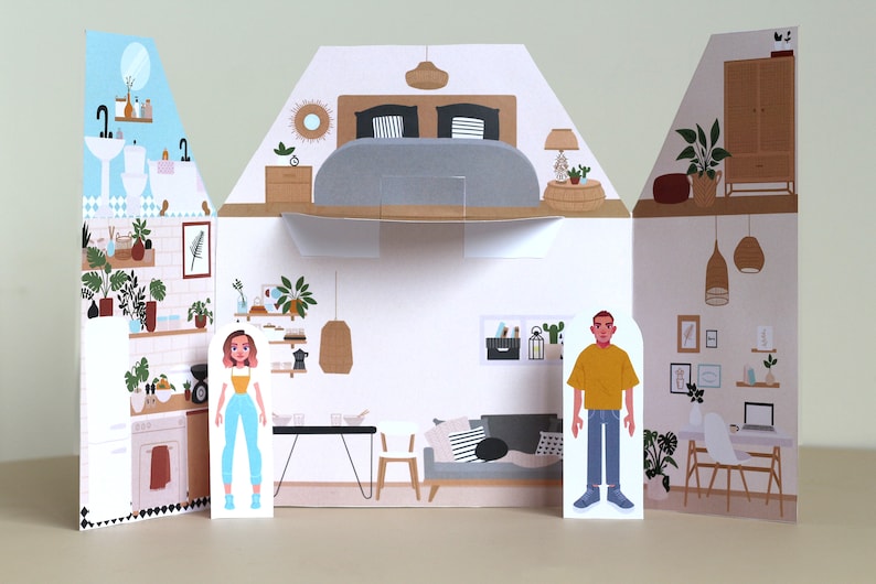 Printable Paper Doll House - Etsy