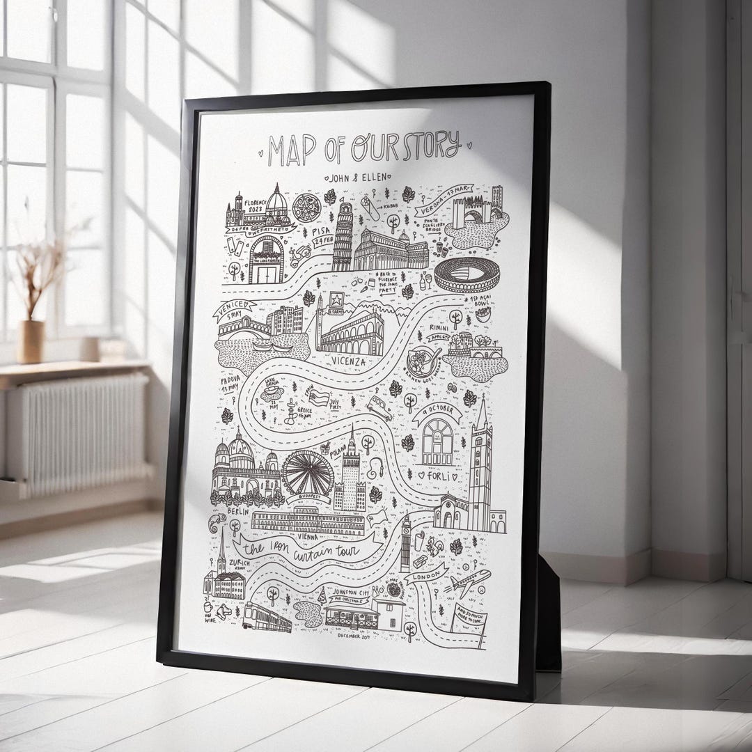 Digital Print - Customized Relationship Map ‘our Story’ - Etsy