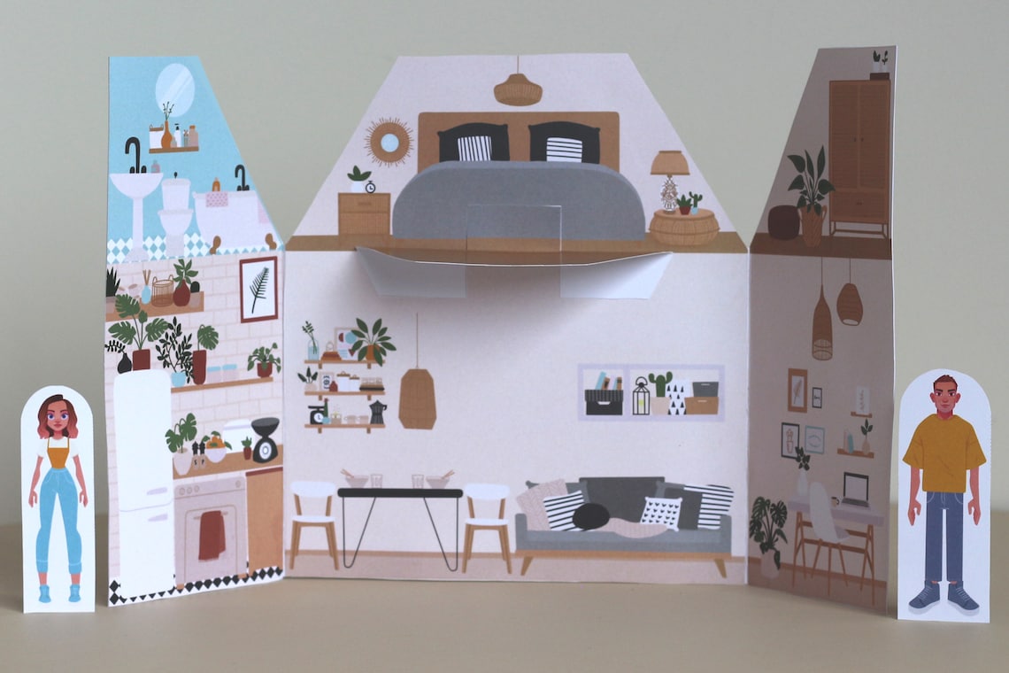 Printable Paper Doll House - Etsy
