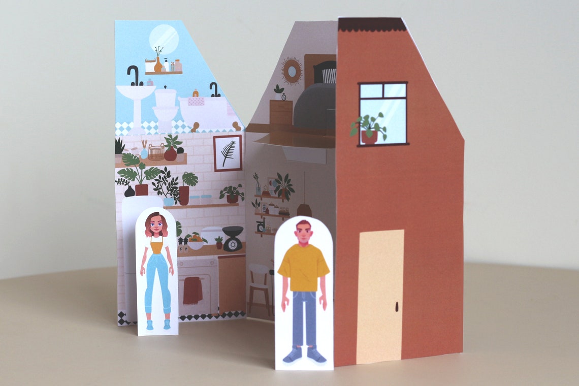 Printable Paper Doll House - Etsy