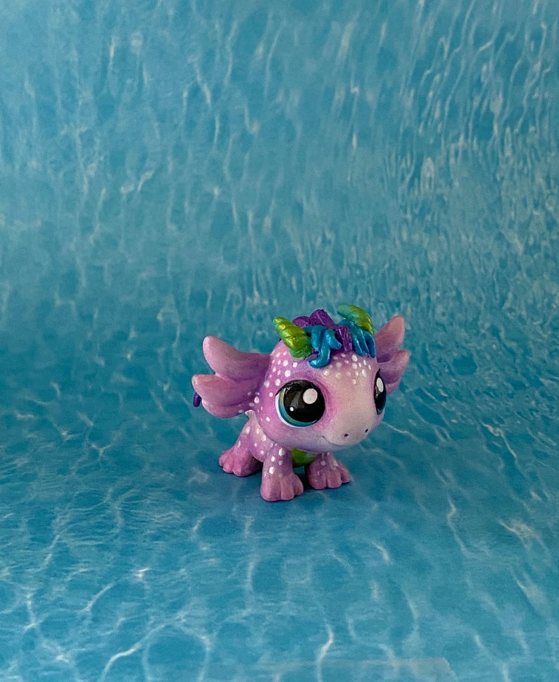 Littlest Pet Shop Custom Water Dragon,hand Painted LPS Axolotl ...