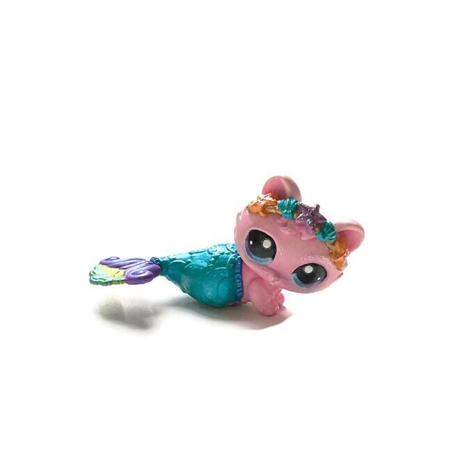 Littlest Pet Shop Custom Mermaid Cat,hand Painted Lps,littlest Pet Shop ...