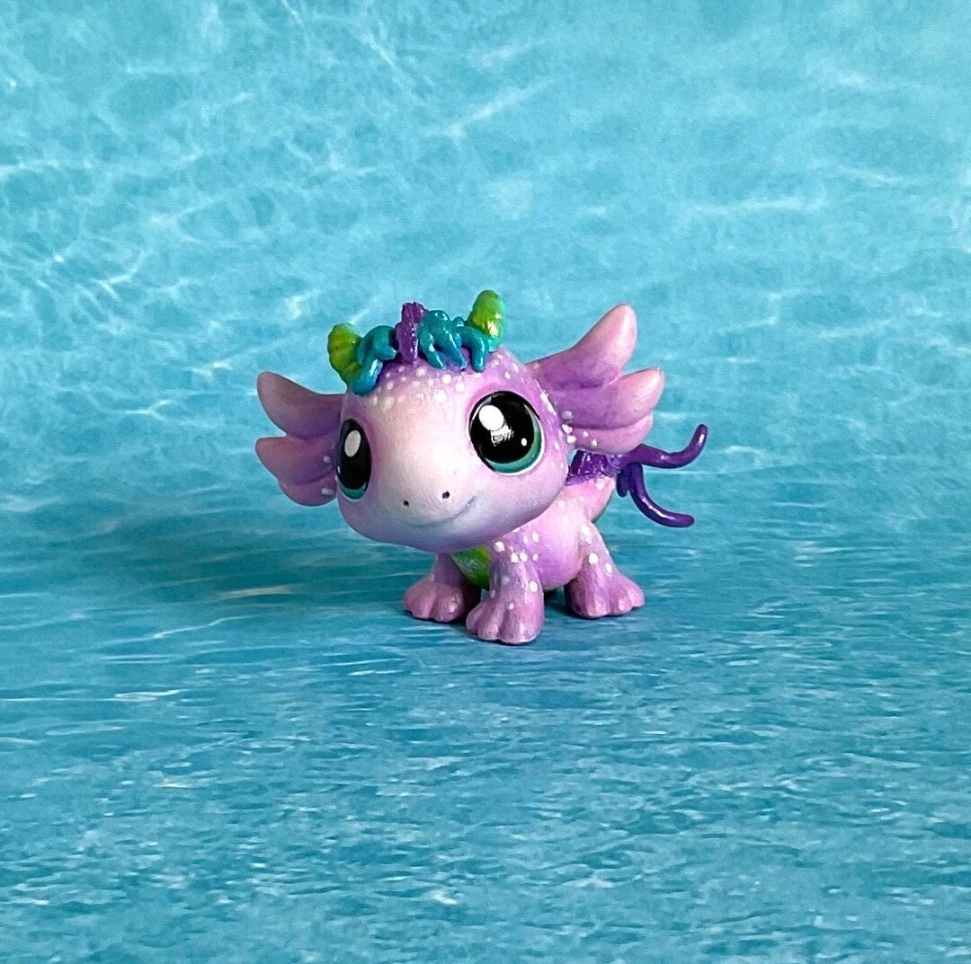 Littlest Pet Shop Custom Water Dragon,hand Painted LPS Axolotl ...