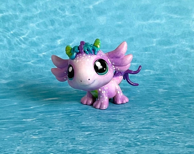 Littlest Pet Shop Custom Water Dragon,hand Painted LPS Axolotl ...