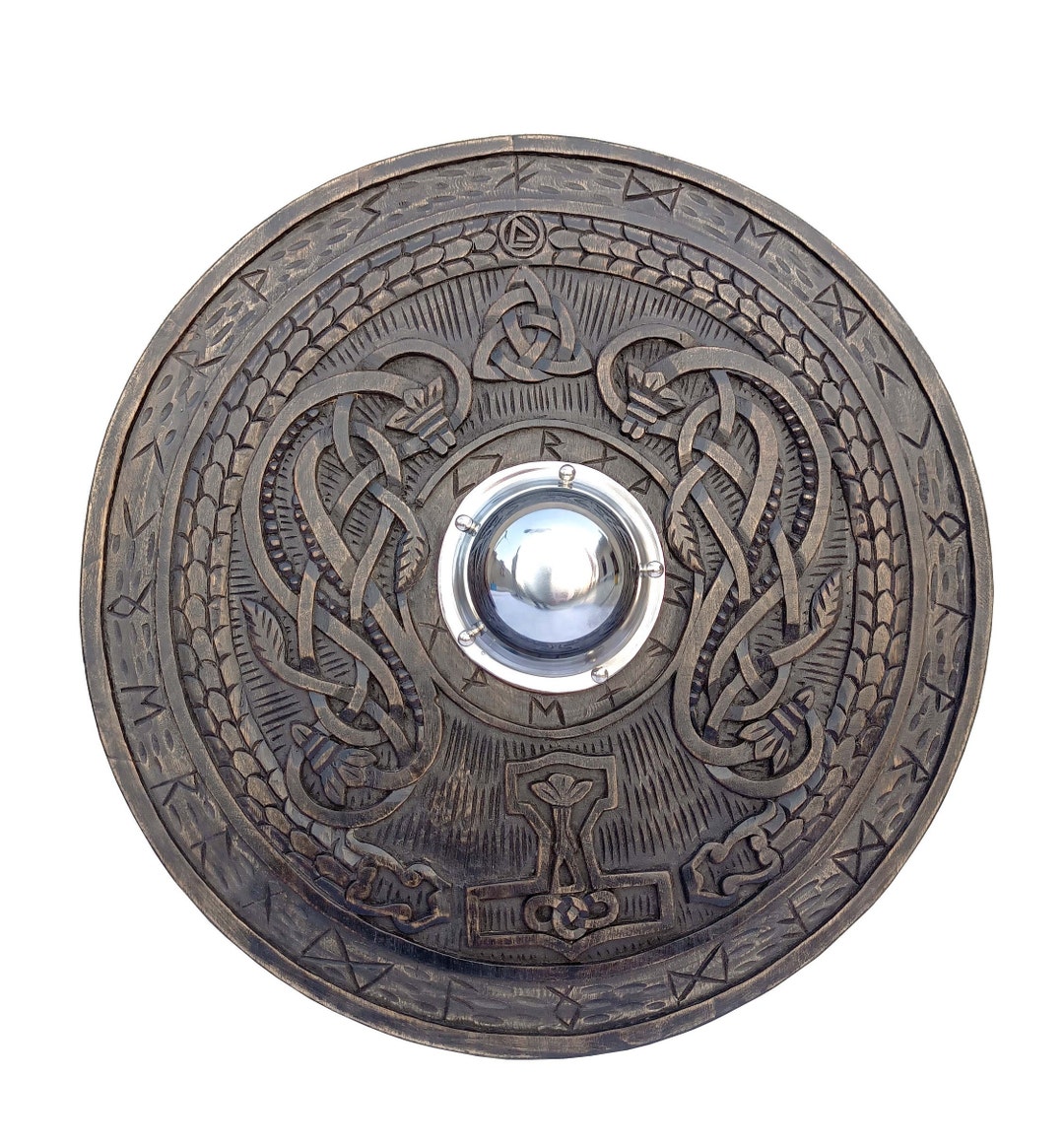 24 Norse Hand Carved Viking Warriors Shield Authentic Norse-inspired ...