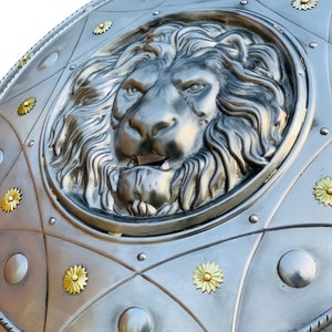 Lion Round Shield Medieval Steel Knight Armor Shield 24 Inch Round ...
