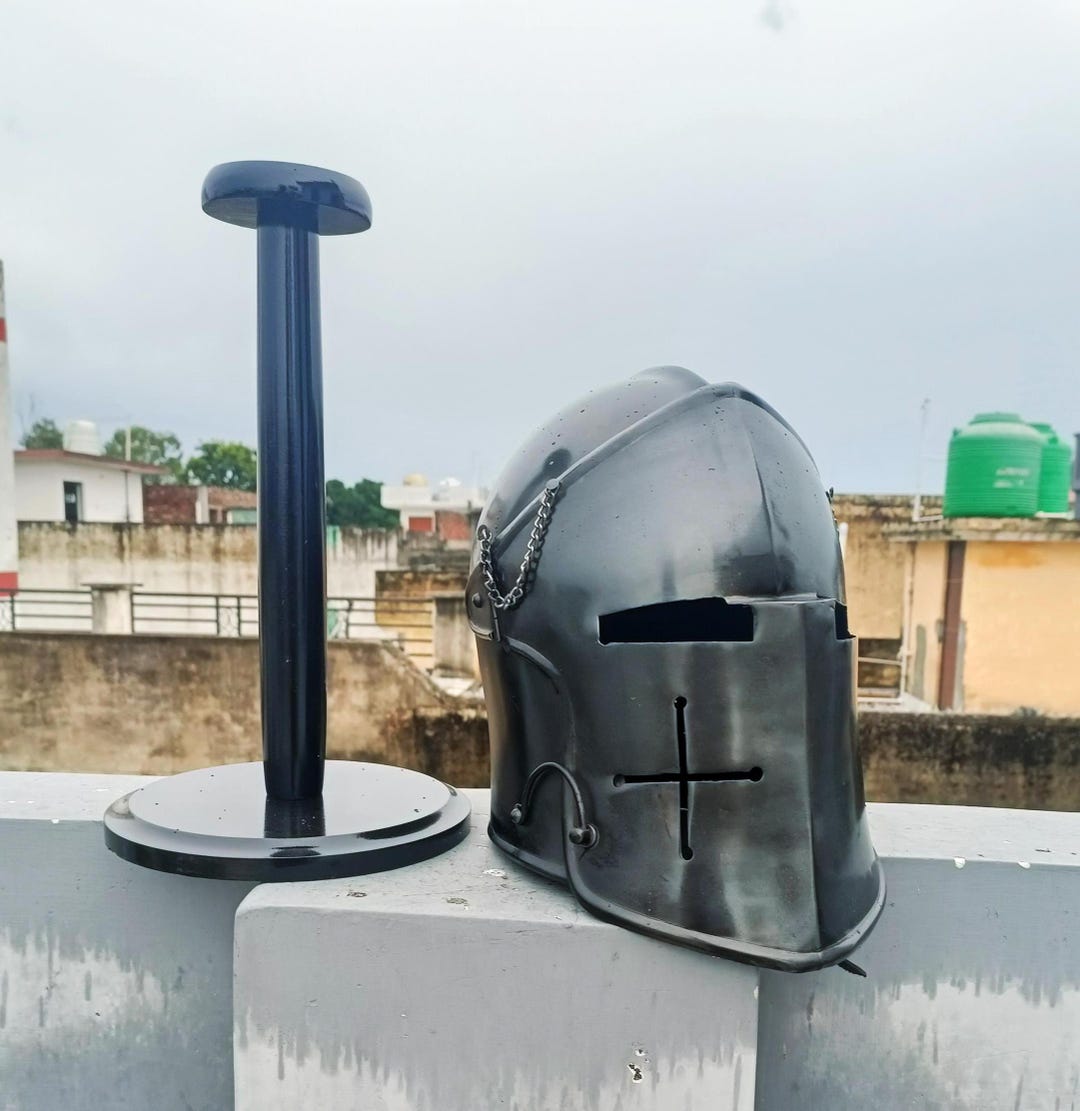 Medieval Barbute Knight Helmet Wearable Steel Helmet With Liner & Chin ...