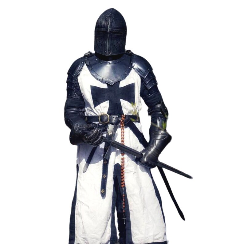 Medieval Black Templar Knight Armor Set Body Suit With Steel, Chain ...