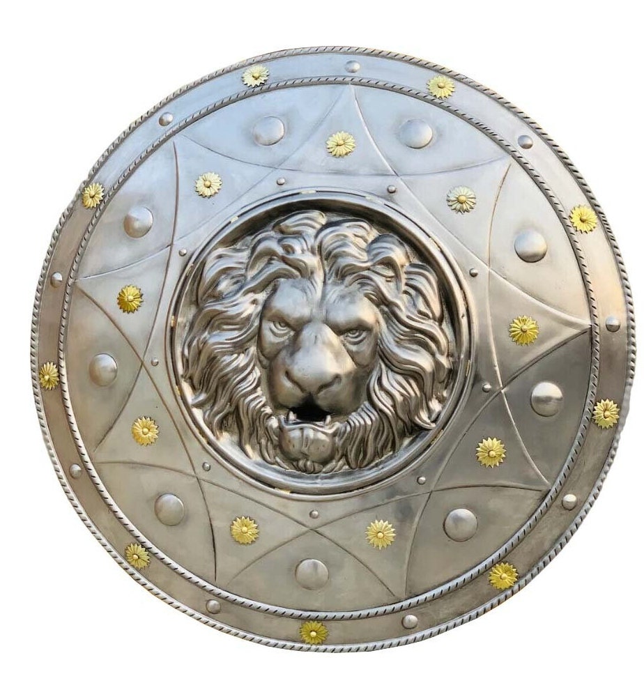 Lion Round Shield Medieval Steel Knight Armor Shield 24 - Etsy