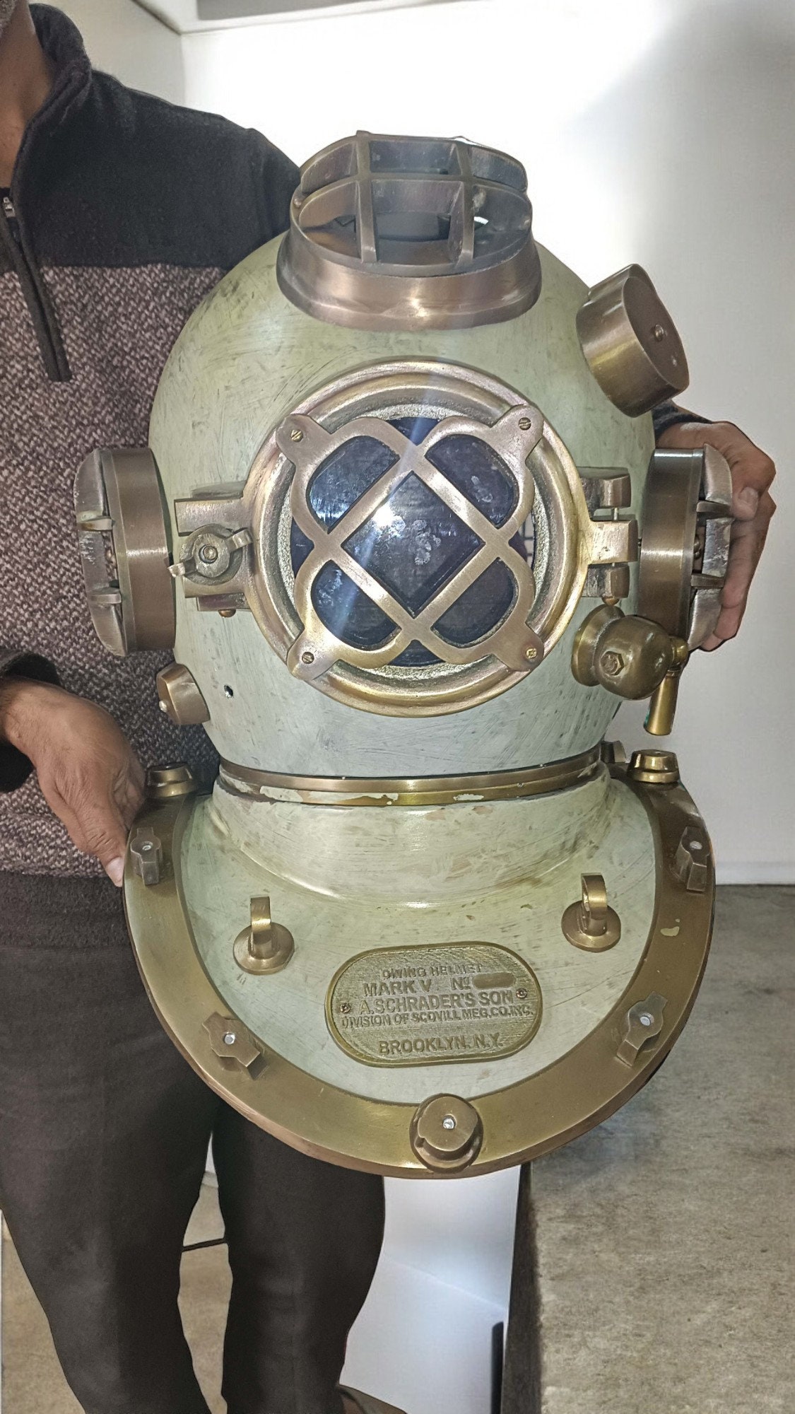 Antique Rare US Navy Mark V Divers Helmet Vintage Scuba Deep Divers ...