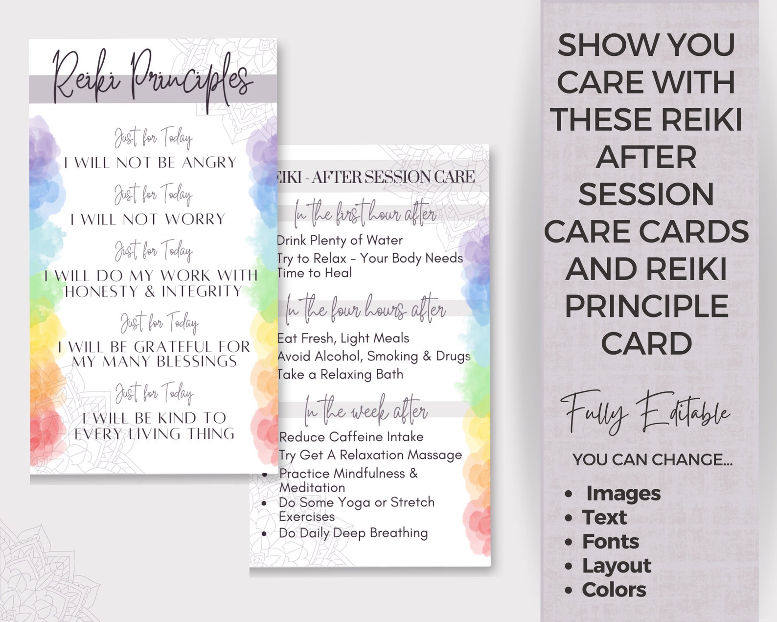 Reiki Principles Card & Reiki Aftercare Card Just for Today - Etsy