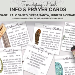 10 Smudging Cards & Smudge Prayer Cards With Smudging Instructions Sage, Palo Santo, Sweet Grass ...