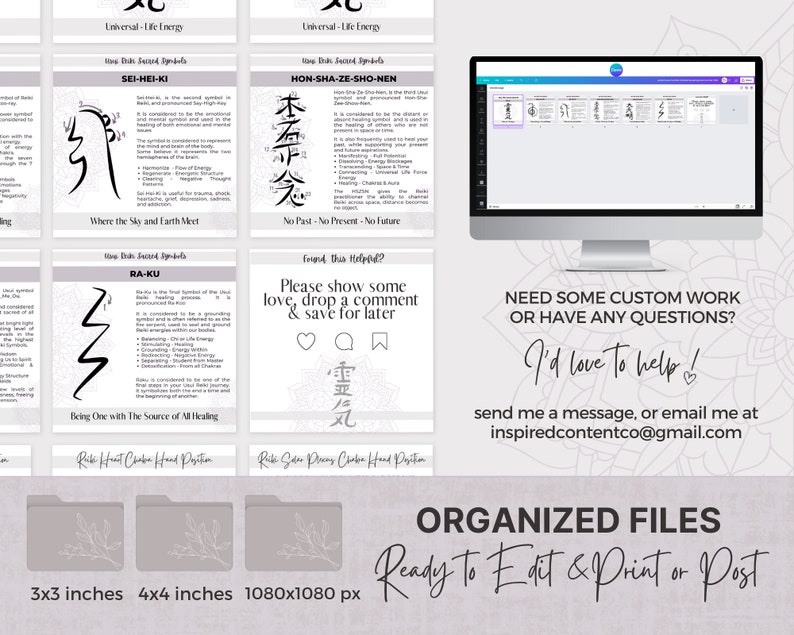5 Reiki Symbols Cards Usui Reiki Symbols Editable Reiki - Etsy Australia