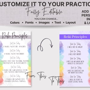 Reiki Principles Card & Reiki Aftercare Card, Just for Today Reiki ...
