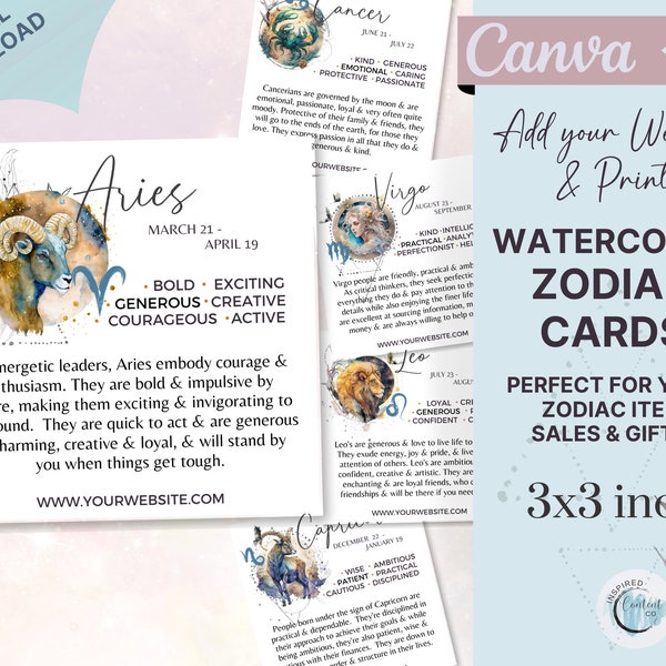 Printable Zodiac Cards - Etsy