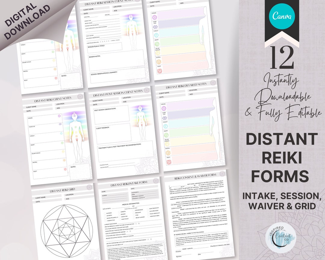 Distant Reiki Forms, Reiki Session Forms for Distance Healing, Distant ...