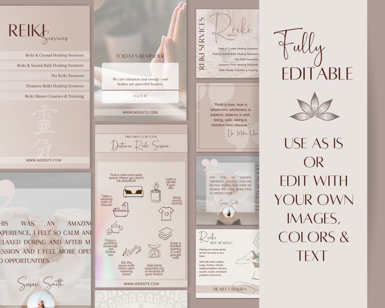 Reiki Social Media Vol 2 Collection Reiki Posts Stories & - Etsy