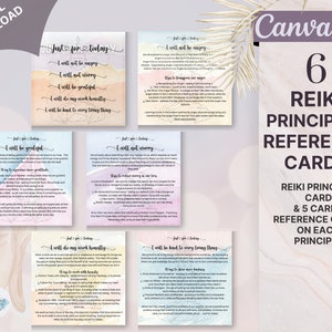 Reiki Principles: Just for Today Printable Reiki Cards, Reiki Energy ...