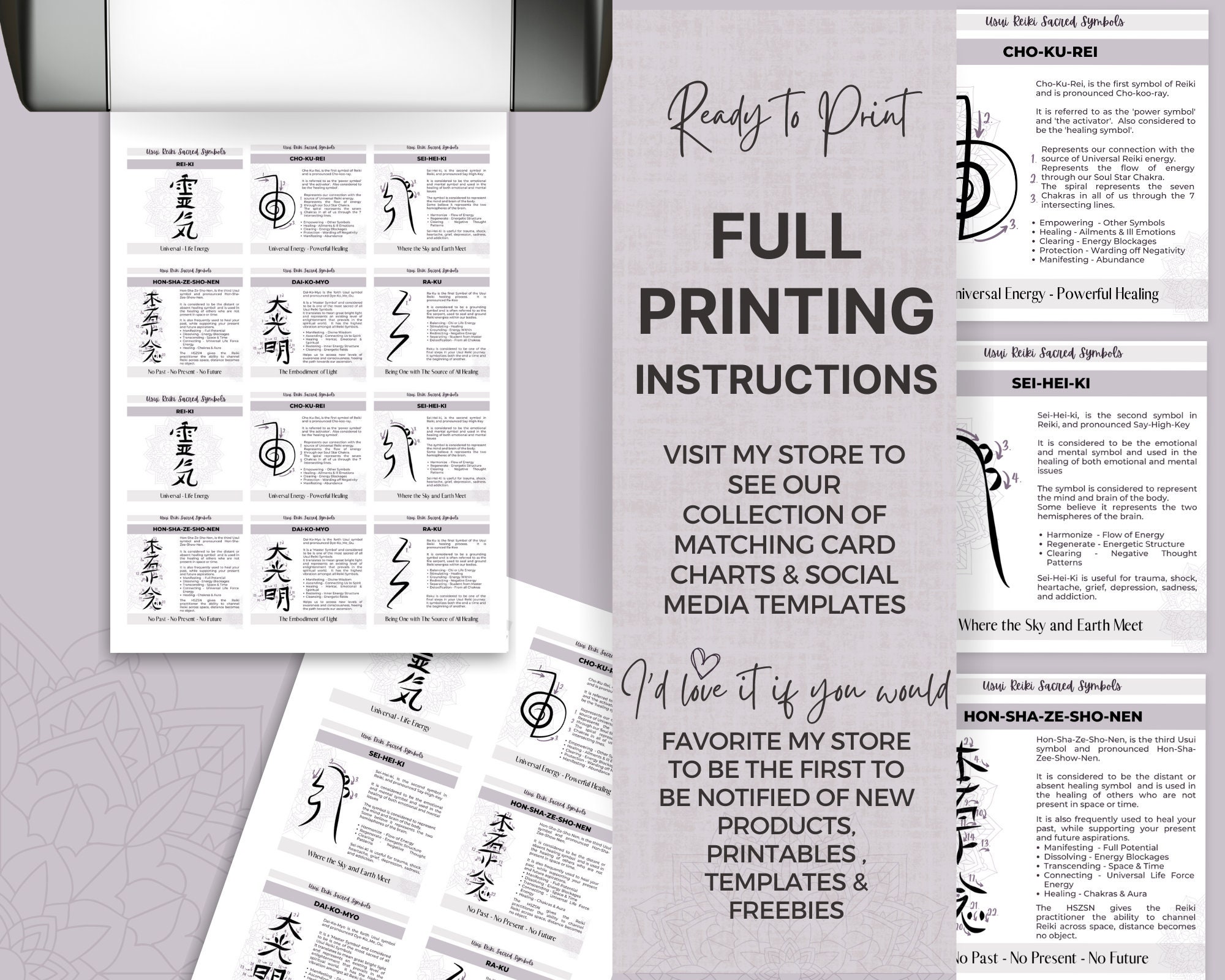 5 Reiki Symbols Cards Usui Reiki Symbols Editable Reiki - Etsy Australia