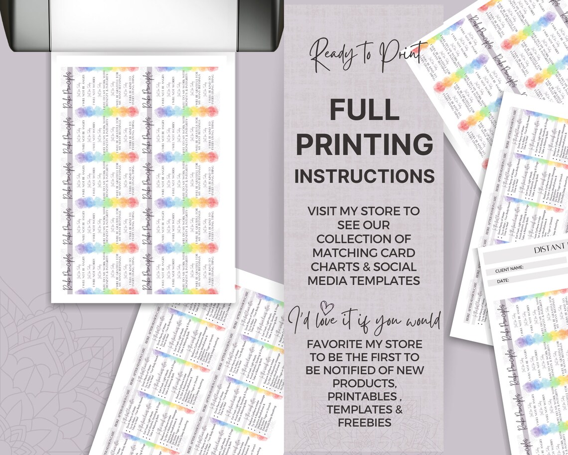 Reiki Principles Card & Reiki Aftercare Card Just for Today - Etsy