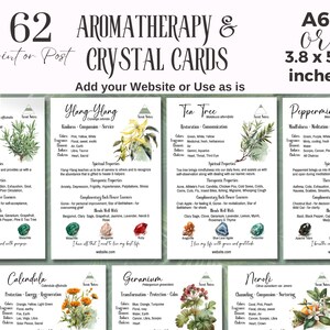 62 Essential Oil Cards Printable Aromatherapy Card Collection, Editable ...