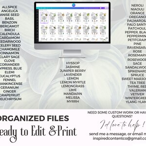 62 Essential Oil Cards Printable Aromatherapy Card Collection, Editable ...