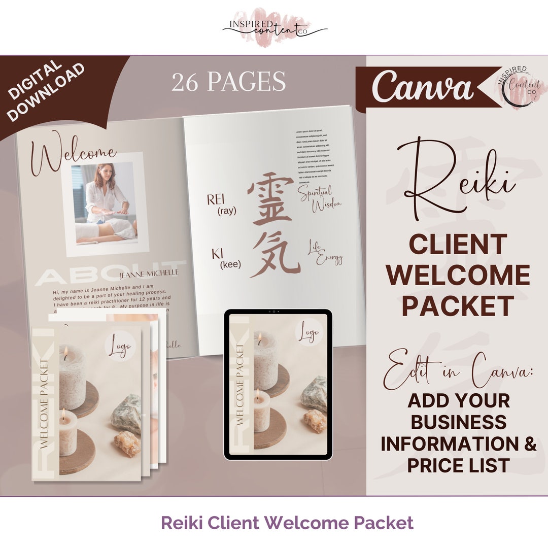 Reiki Client Welcome Guide, Energy Healing Client Onboarding Packet ...