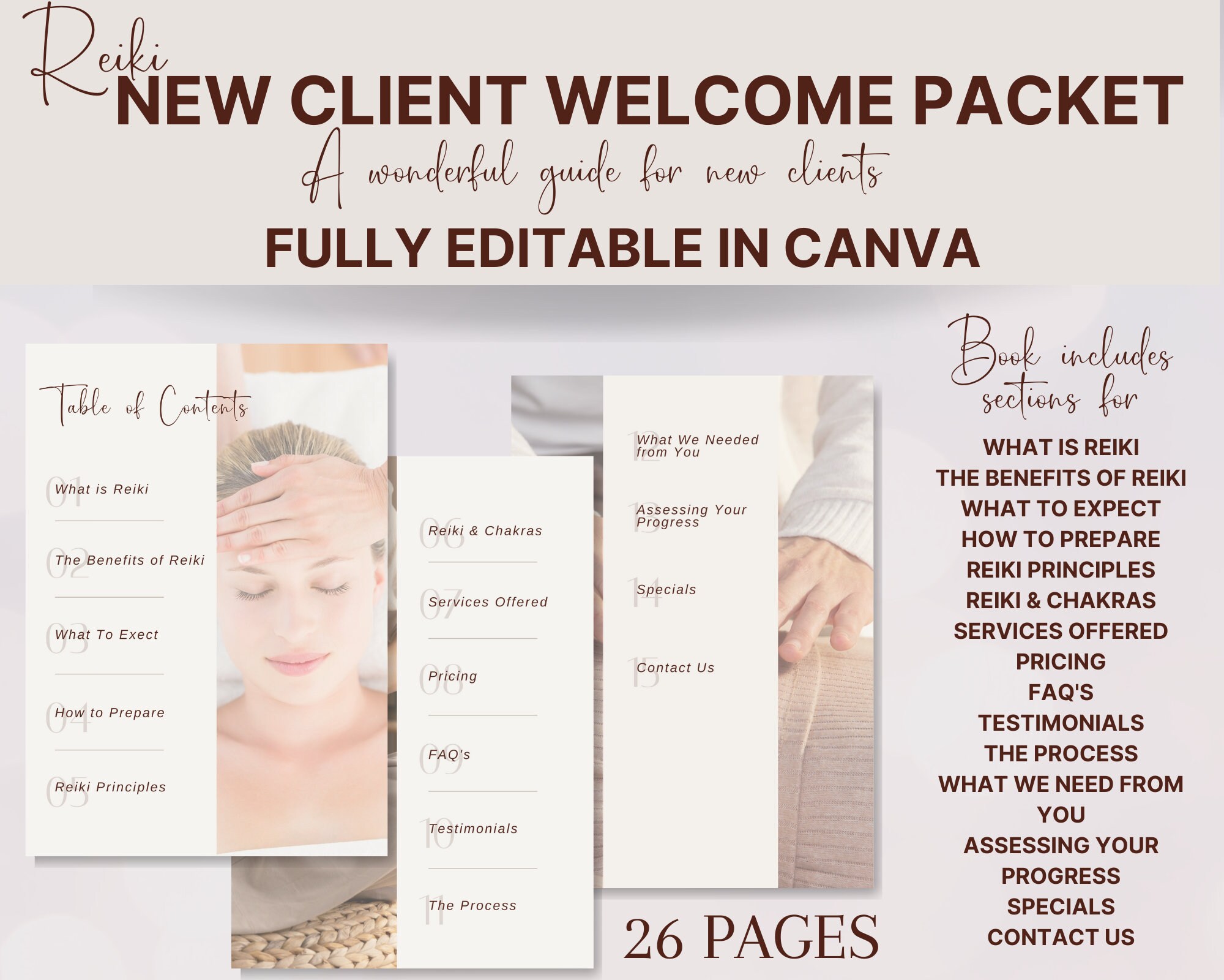 Reiki Client Welcome Guide, Energy Healing Client Onboarding Packet ...