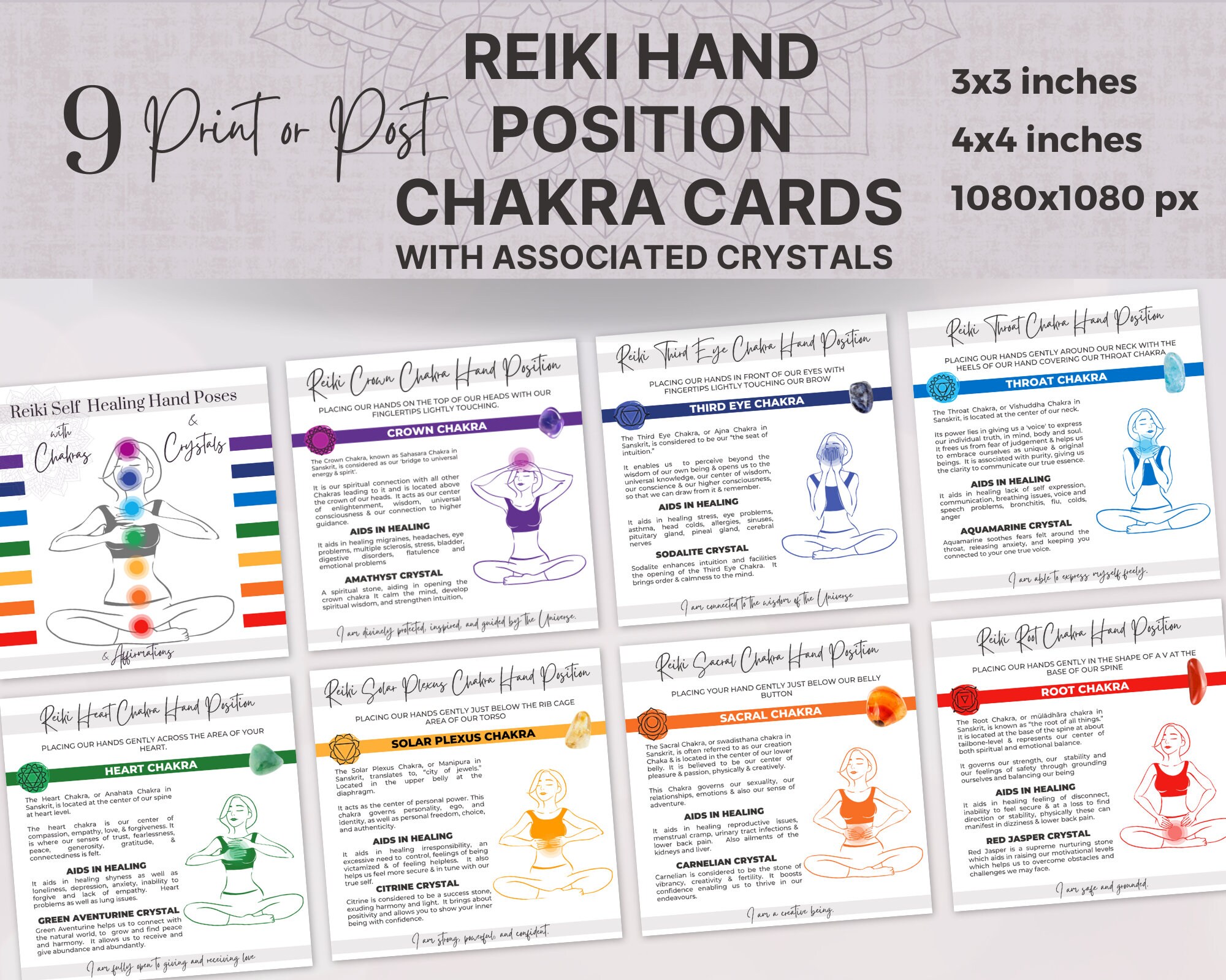 Self Healing Reiki Hand Position Reference Cards (Download Now) - Etsy