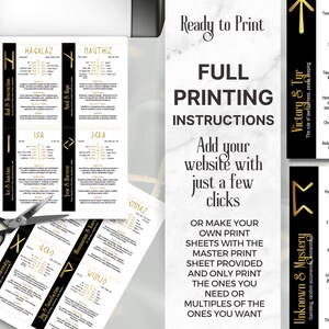 Elder Futhark Rune Meaning Cards, Printable Runic Deck, Editable Rune ...