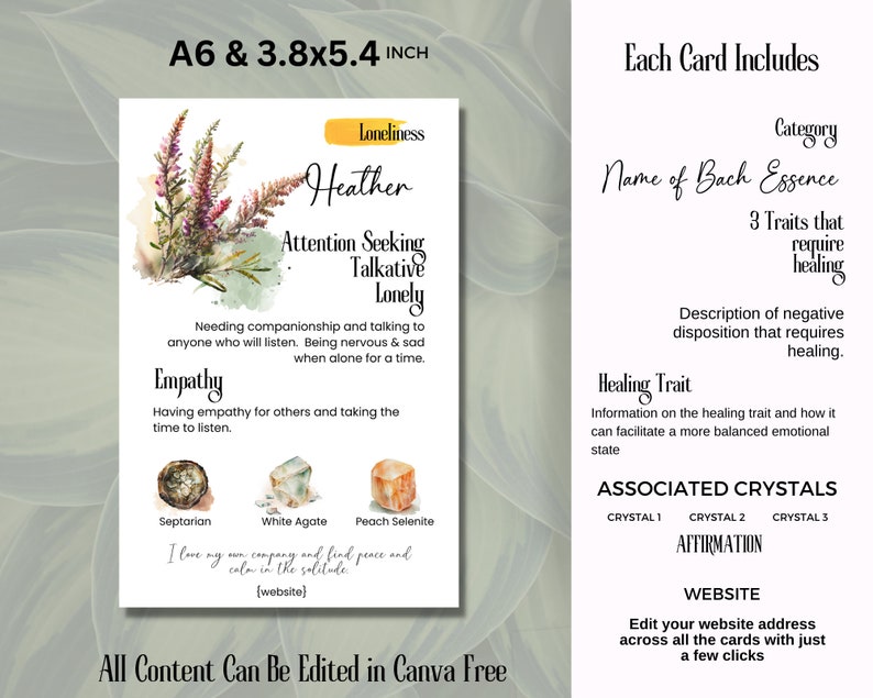 Bach Flower Cards With Crystals Bach Remedy Healing Cards - Etsy