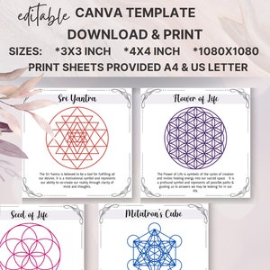 Grid for Crystals, Printable Grid Cards, Chakra Crystal Grid for ...