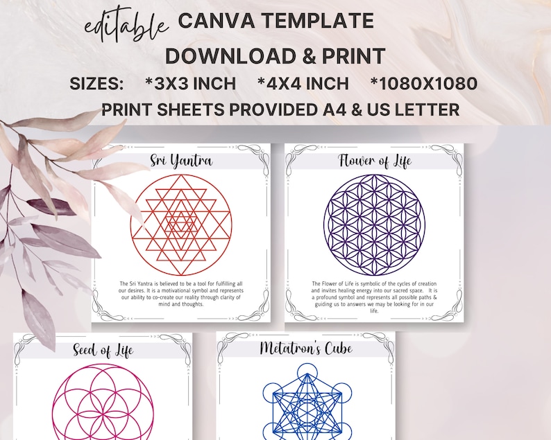Grid for Crystals Printable Grid Cards Chakra Crystal Grid - Etsy