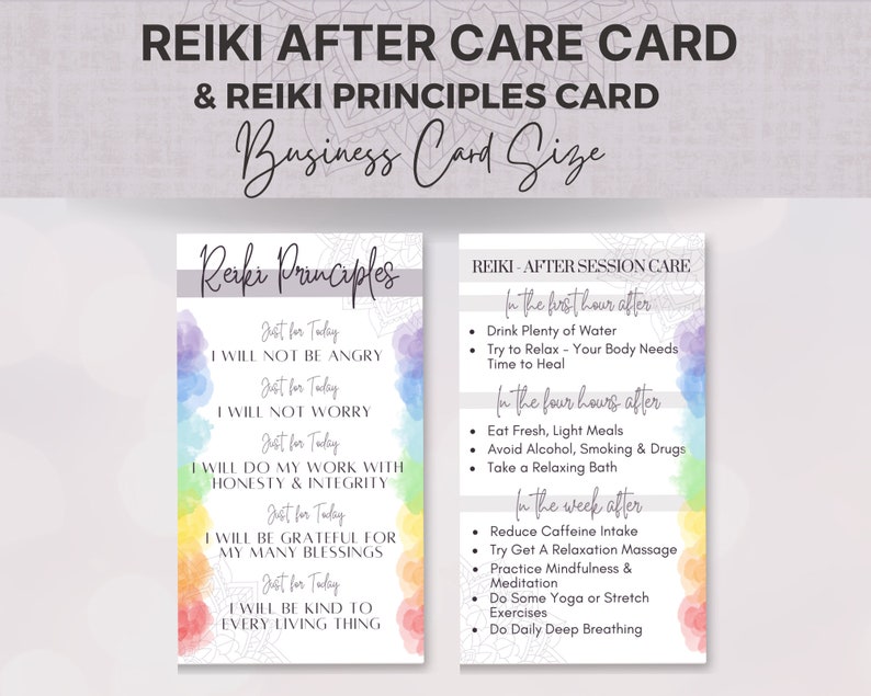 Reiki Principles Card & Reiki Aftercare Card Just for Today - Etsy