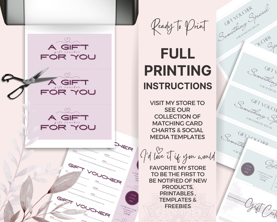 Gift Card Template Small Business Gift Certificate Canva - Etsy