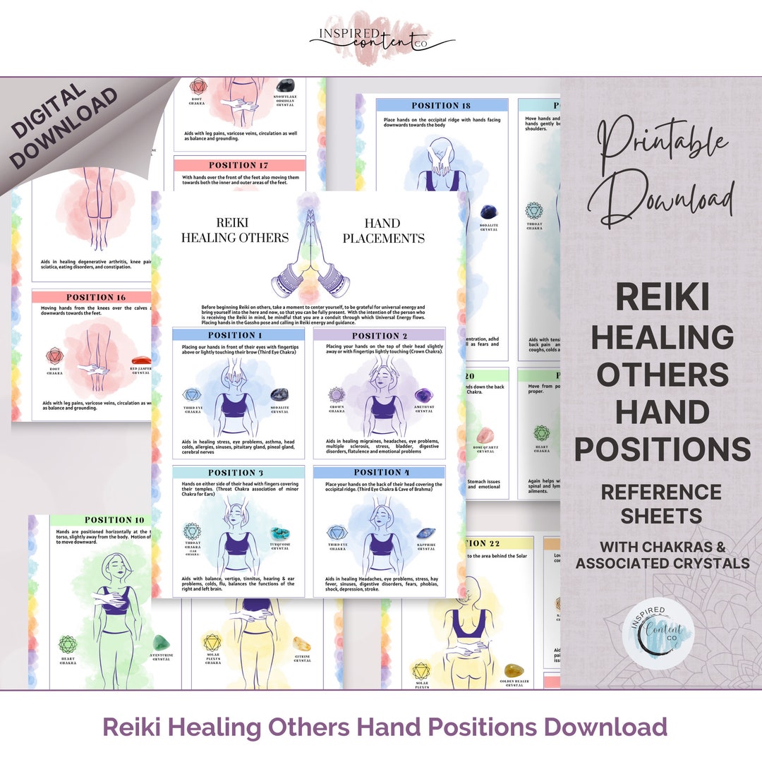 Reiki Healing Hand Positions for Healing Others, Usui Reiki Chart, Reiki Healing Charts, Reiki ...