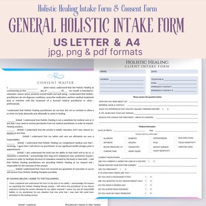 Holistic Healing Intake Form and Consent Waiver Form, Energy Healing ...