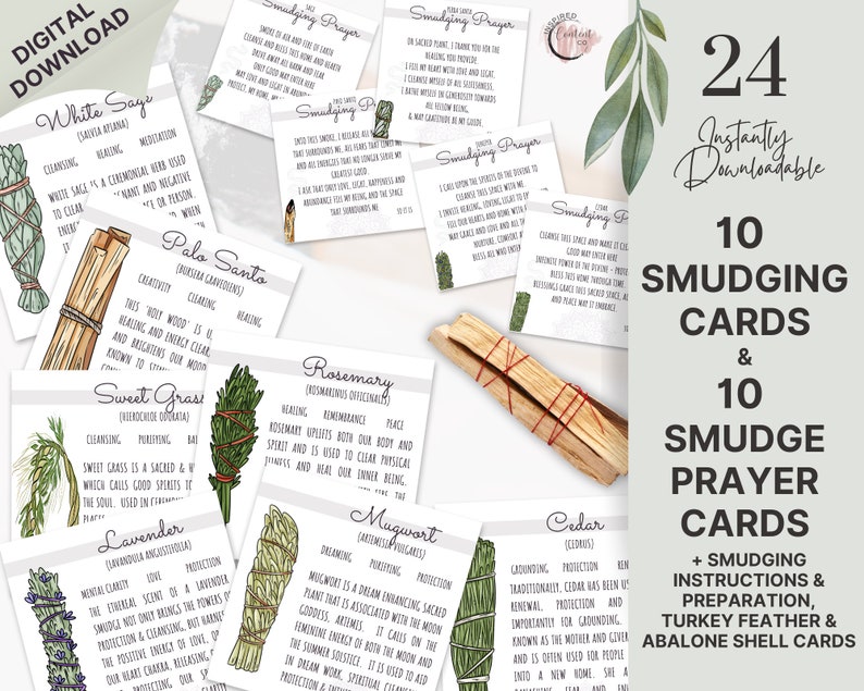10 Smudging Cards & Smudge Prayer Cards With Smudging - Etsy