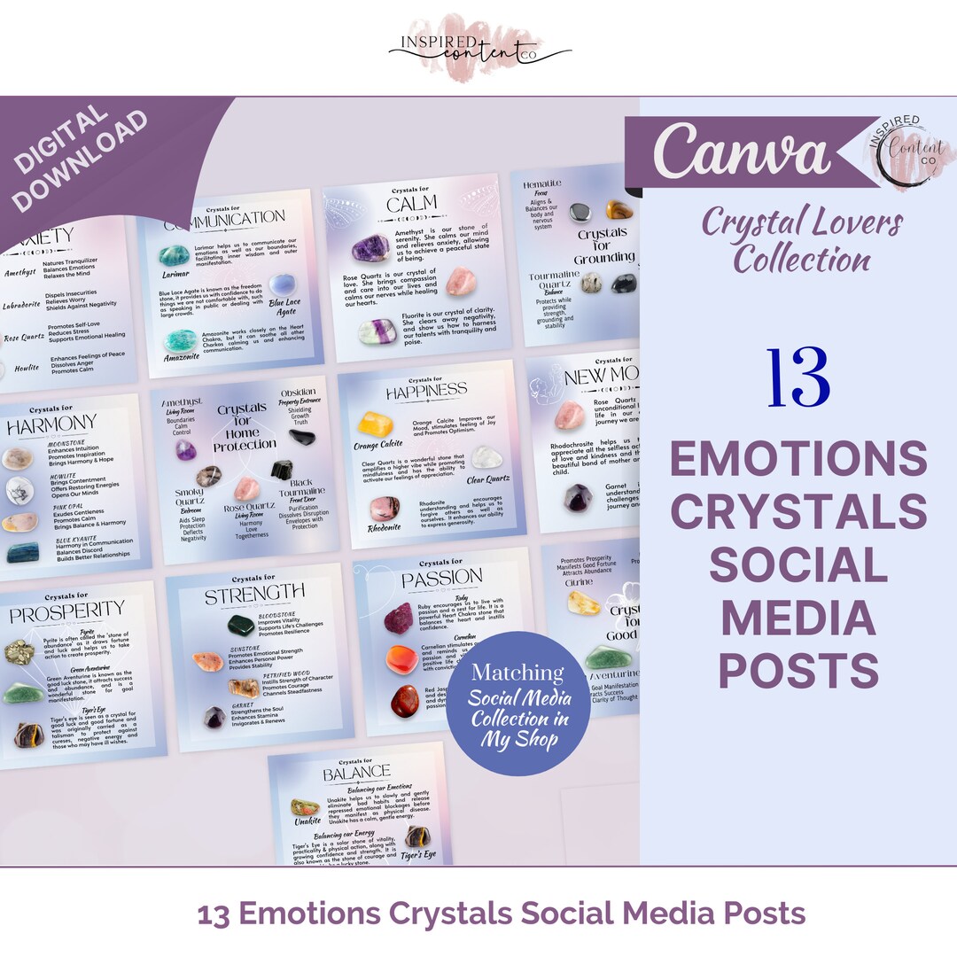 Emotions & Crystals Posts, Crystal Purpose Social Media Posts ...