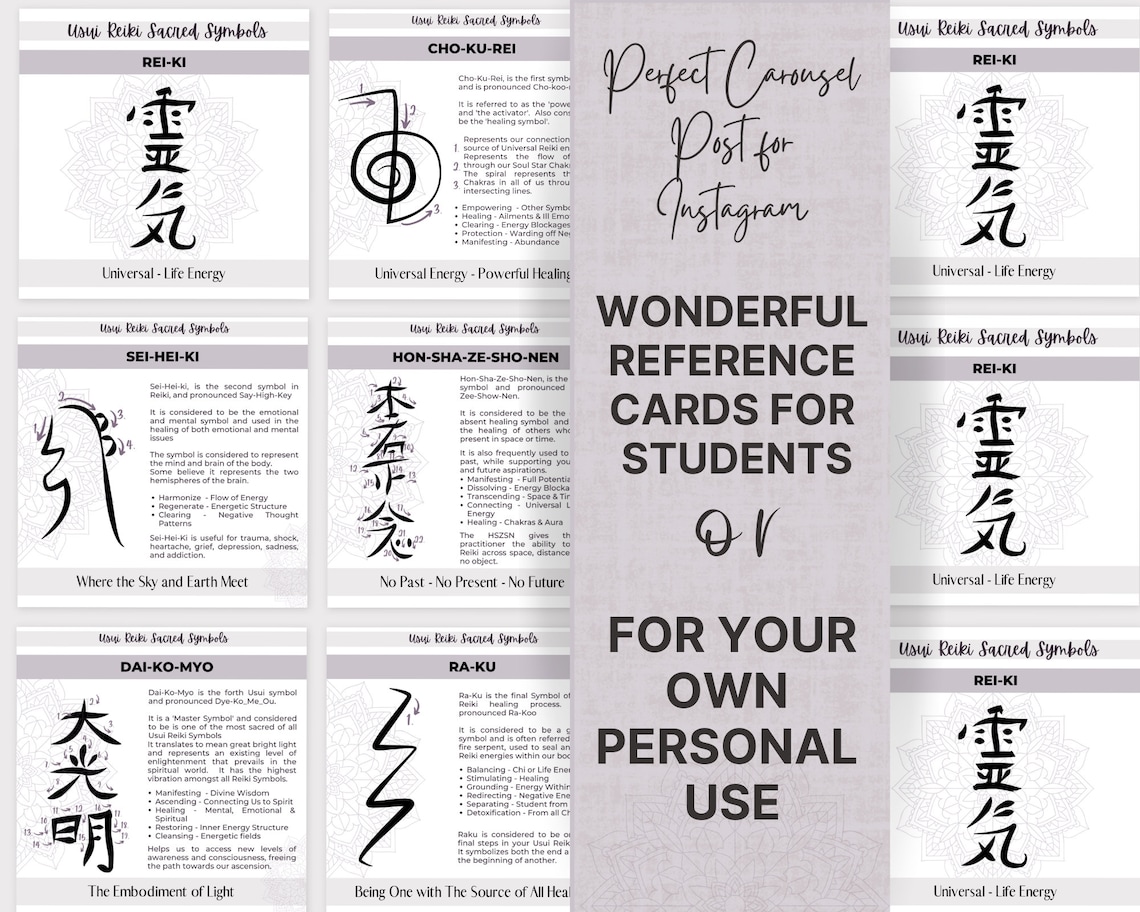 5 Reiki Symbols Cards Usui Reiki Symbols Editable Reiki - Etsy