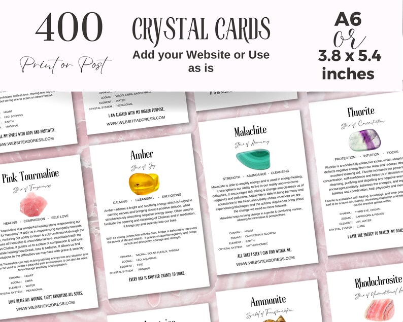 400 Editable Crystal Meaning Cards Printable Gemstone Meaning - Etsy UK