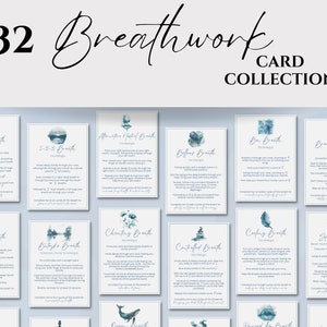 32 Breathing Cards, Mindful Breathwork Calming Techniques, Printable ...