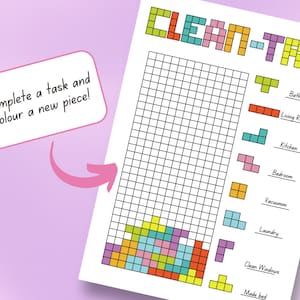 Printable Cleaning Tracker, House Chores Game, Fun Habit, Clean Task ...